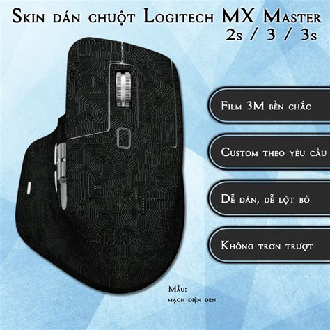 Logitech Mx Master 2s 3 3s Mouse Sticker Skin Black Circuit Model 3m Anti Slip Film