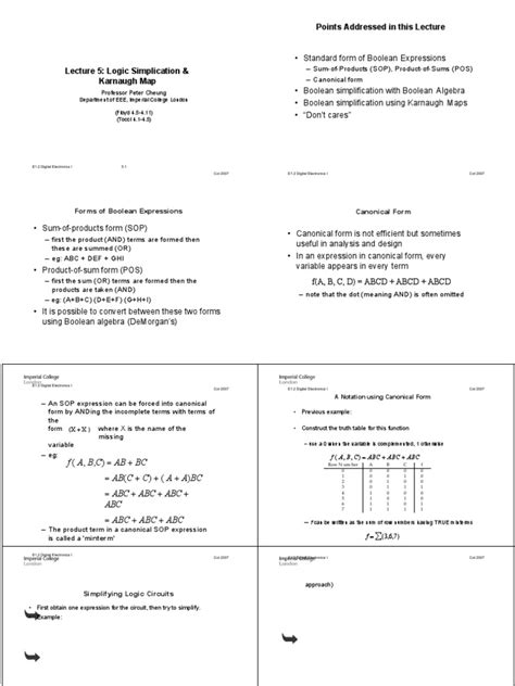 Simplifying Logic Circuits Using Boolean Algebra And Karnaugh Maps Pdf Logic Mathematical