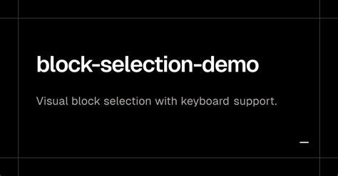 Block Selection Demo Plate