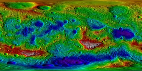 Vesta Topography Map Nasa Science