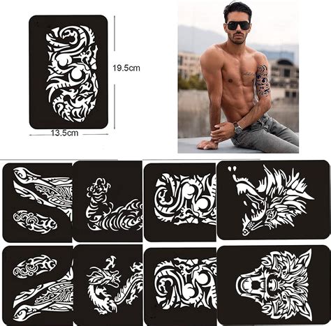 Henna Tattoos Stencils 10 Large Temporary Tattoo Templates For Men