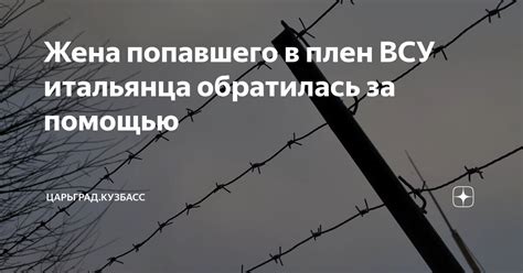 Жена попавшего в плен ВСУ итальянца обратилась за помощью Царьград