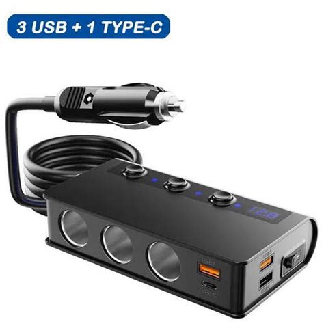 Купить Разветвитель прикуривателя для авто 12-24 вольт на 3 гнезда usb ...