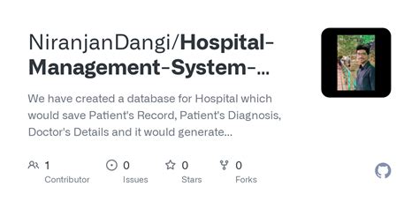 GitHub NiranjanDangi Hospital Management System Database We Have Created A Database For