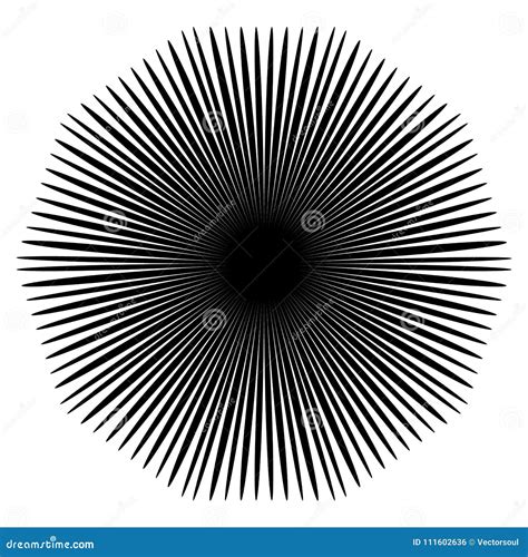 Concentric Radial Element Radiating Abstract Geometric Element Stock Illustration