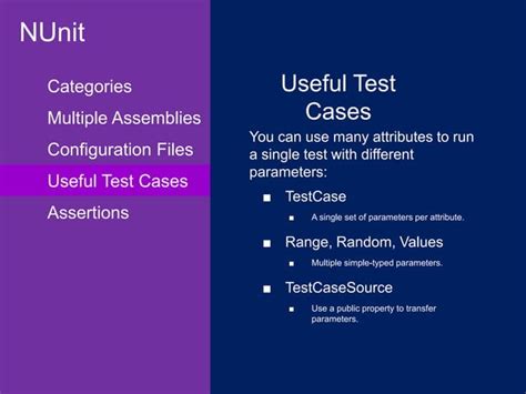 Nunit Features Presentation Pptx