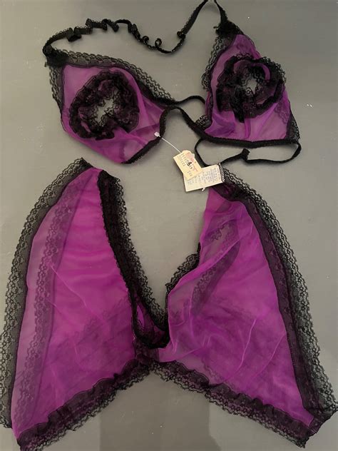 Rare Fredericks Of Hollywood 2 Pc Lace Set Risqué Lingerie Vtg 90s Nwt