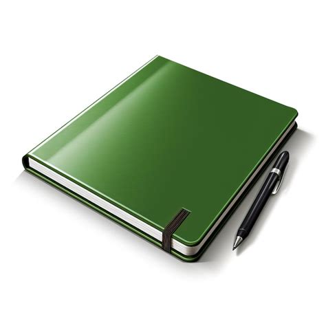Premium Vector Green Color Notebook Handdrawn Vector White Background I