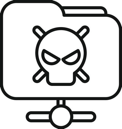 Malware Laptop Icon Simple Virus Error Royalty Free Vector