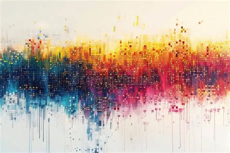 colorful numbers in the form of binary code are arranged to create an