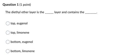 The Diethyl Ether Layer Is The Layer And Contains The