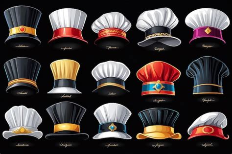 Premium Photo Chef Hats Vector Set On Black