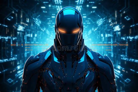 Concept Of Machine Learning Ai And Cyber Technology Stock Illustration Illustration Of