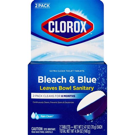 Clorox Toilet Tablets Bleach And Blue Rain Clean 2 Ct