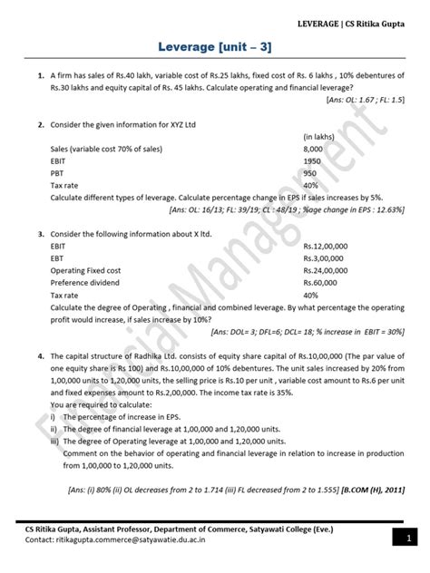 Leverage Pdf Capital Structure Leverage Finance
