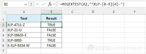 Excel Function REGEXTEST