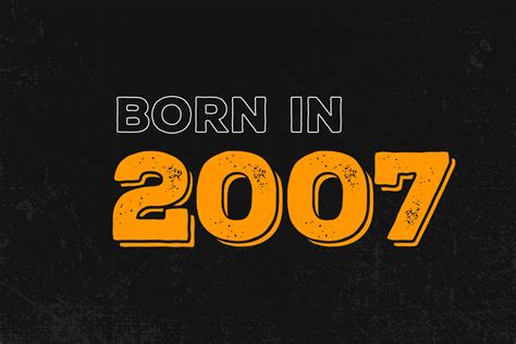 Born In 2007 Birthday Quote Design For Those Born In The Year 2007