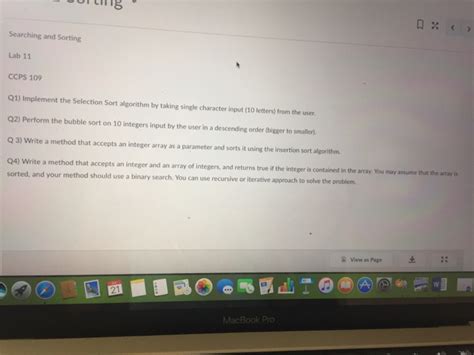 Solved Implement The Selection Sort Algorithm By Taking Chegg Com