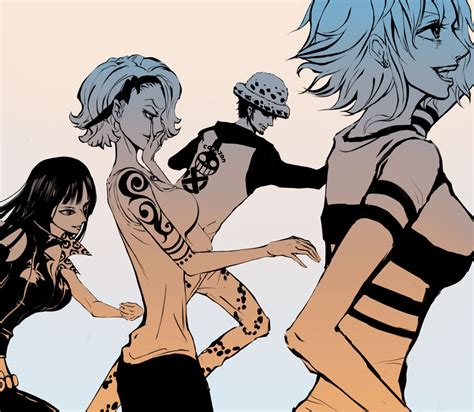 Nami Nico Robin Trafalgar Law And Nojiko One Piece Drawn By Doubleragnarok Danbooru
