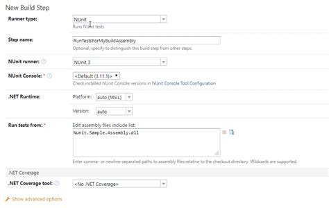 Net Nunit Build Step Example Teamcity Support Jetbrains