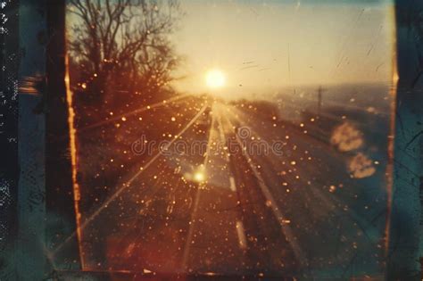 A Grainy Blurry Polaroid Photo Shows The View From An Airplane Window