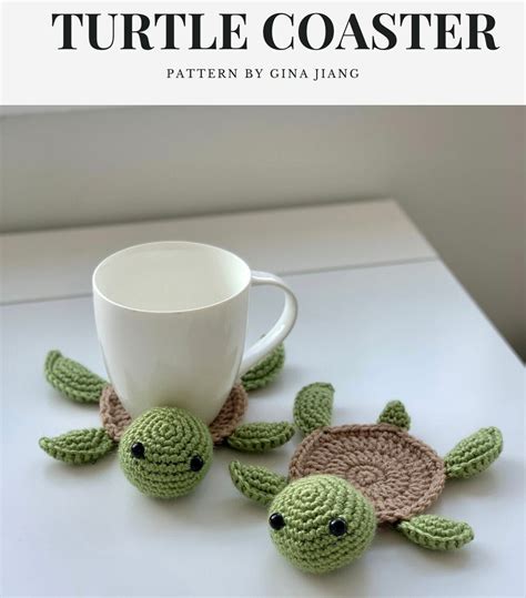 Crochet Turtle Coaster Pdf Pattern Etsy