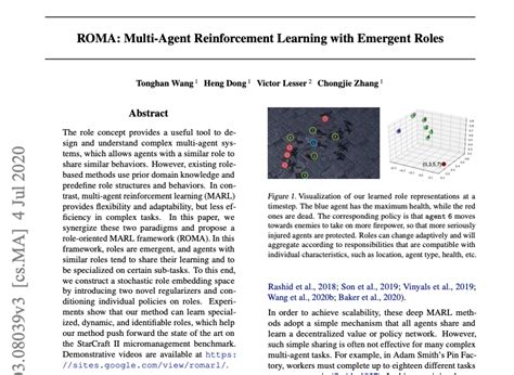 Multi Agent Reinforcement Learning Paper Reading~roma Multi Agent Reinforcement Learning With