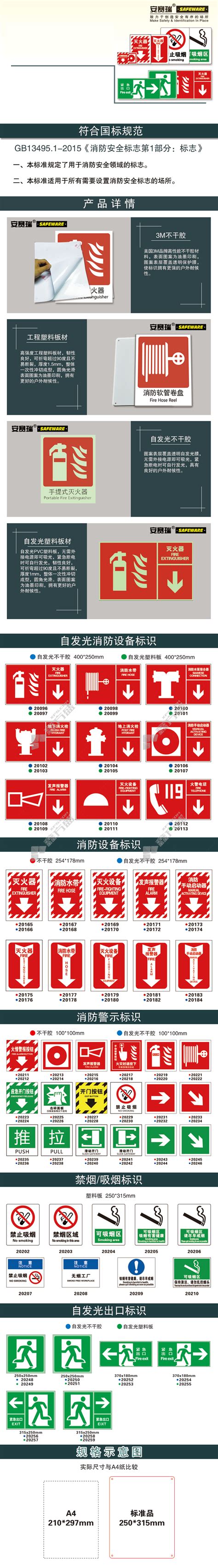 安赛瑞 20258 安全出口标识 20258 315×250mm 紧急出口右 单位张 融创集采商城