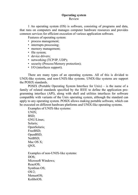 Os Description Pdf Operating Systems Computer Software And Applications