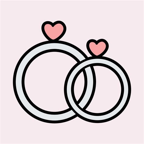 Two Wedding Rings 23842852 Vector Art At Vecteezy