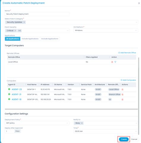 Create Automatic Patch Deployment Serviceops