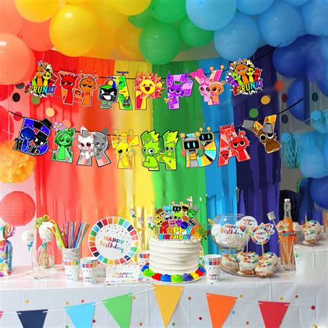 Sprunki Incredibox Sprunki Theme Birthday Party Supplies Sprunki Flag Pulling Balloon Cake