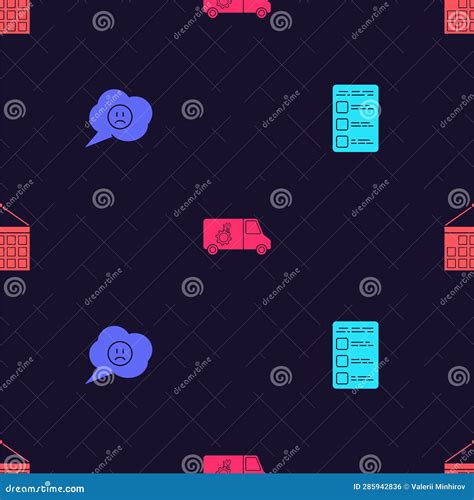 Set Create Account Screen On Mobile Speech Bubble With Sad Smile Car Service And Calendar On