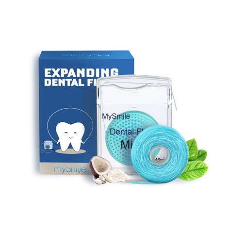 Mysmile 50yd Expanding Deep Clean Cool Mint Waxed Dental Floss Picks For Back Teeth Braces