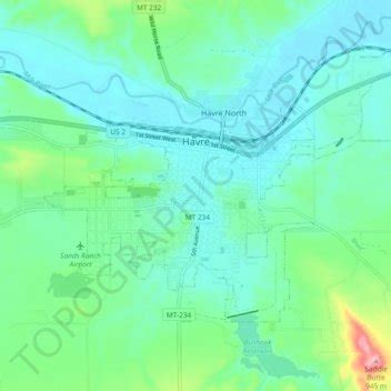 Havre Topographic Map Elevation Terrain
