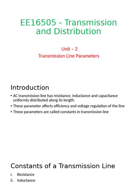 unit 2 transmission line parameters pdf