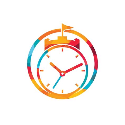 Premium Vector Clock Castle Vector Logo Design