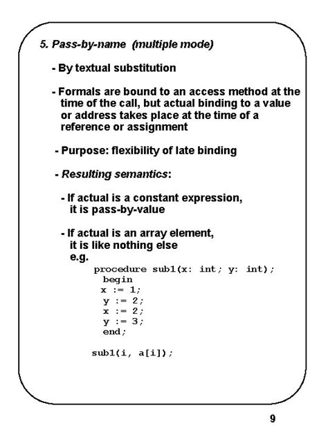Chapter 9 Subprograms Fundamentals Of Subprograms Design Issues