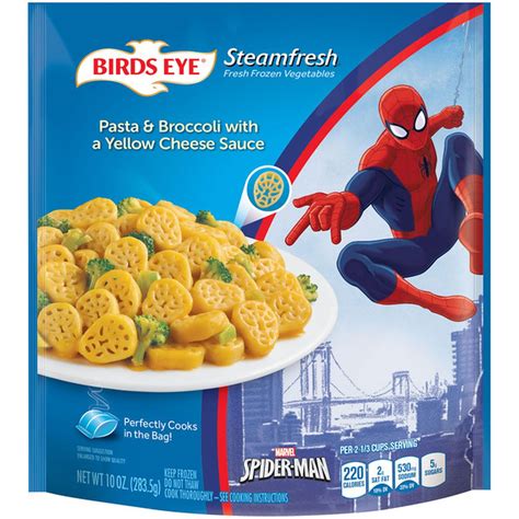 Birds Eye Marvel Spider Man Pasta And Broccoli With A Yellow Cheese 10