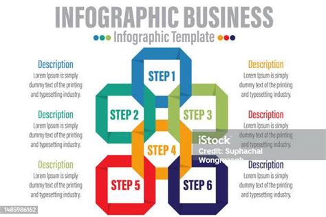 숫자가있는 인포 그래픽 디자인 템플릿 6 6 옵션 또는 6 6 단계는 워크 플로우 레이아웃 다이어그램 숫자 단계 업 옵션에 사용할 수 있습니다 0명에 대한 스톡 벡터 아트