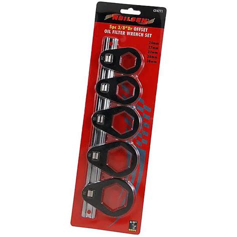 38 Oil Filter Offset Wrench Set 5pc Sizes 24 To 38mm Neilsen Ct4771