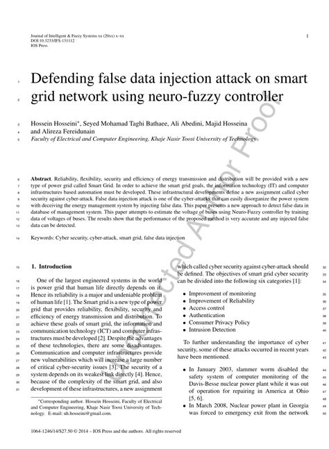 Pdf Defending False Data Injection Attack On Smart Grid Network Using