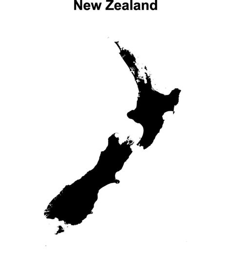 New Zealand Blank Outline Map Design 45844366 Vector Art At Vecteezy
