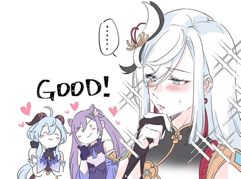 Ganyu Keqing And Shenhe Genshin Impact Drawn By Negom Danbooru