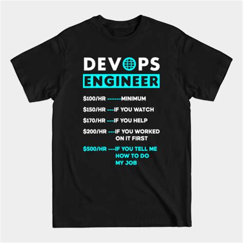 Devops Engineer Cloud Computing Hourly Rate Funny Devops T Shirt