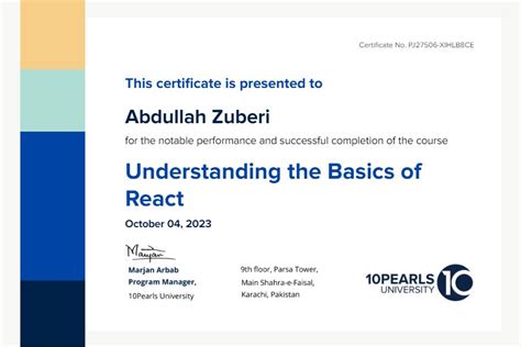 Completed React Js Course By 10pearls Abdullah Zuberi Posted On The Topic Linkedin