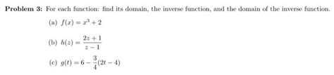 solved problem 3 for each function find its domain the