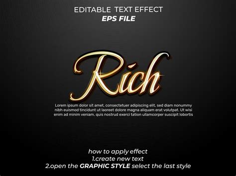 Rich Text Effect Typography 3d Text 25695366 Vector Art At Vecteezy