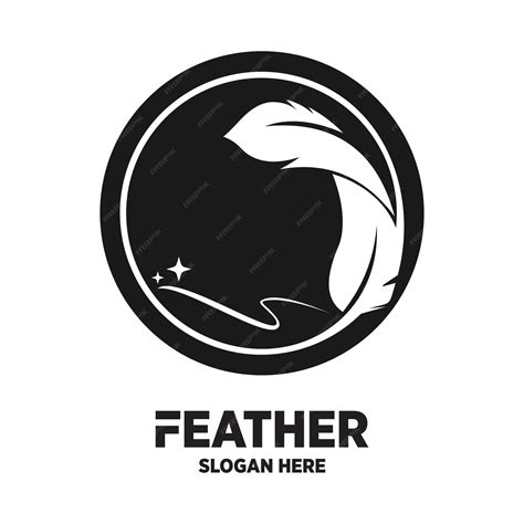 Premium Vector Feather Logo Design Simple Concept Premium Vector
