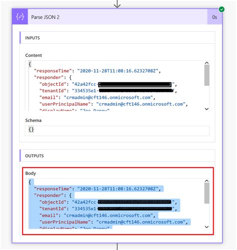 Using Outputs Function And Json Parse To Read Data From Missing Dynamic Value In A Flow